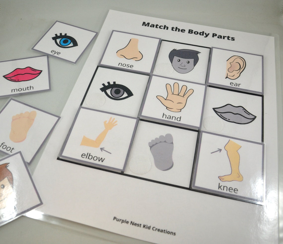 Match the Body Parts Worksheet Matching Game Educational - Etsy Canada