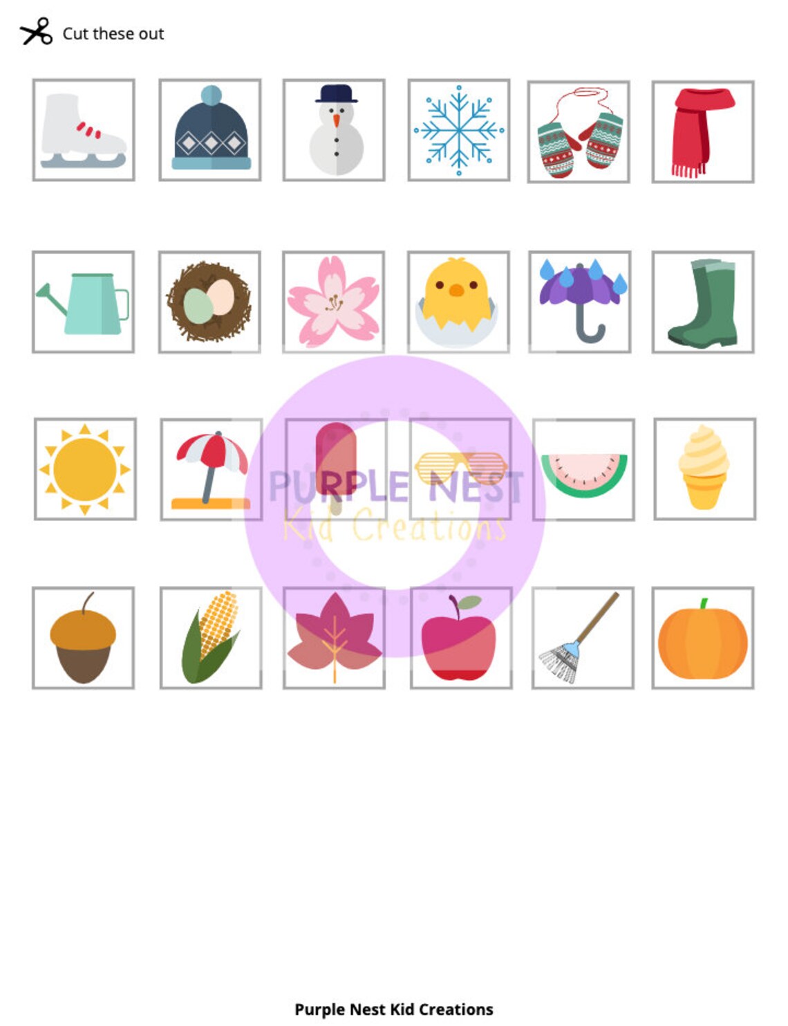 Sort by Season Worksheet Season Sorting Game Educational - Etsy