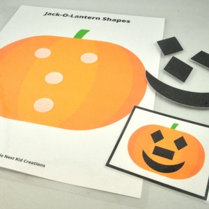 Jack-o-lantern Shapes Activity: Printable Halloween Preschool Game (PDF ...