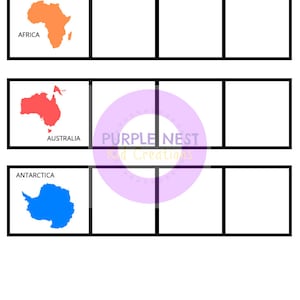 Continents & Oceans Matching Game: Educational Printable (digital ...