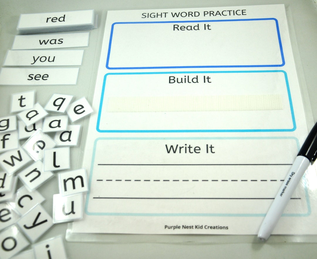 Sight Word Practice Worksheet, Printable Spelling Game, Learn to Read ...