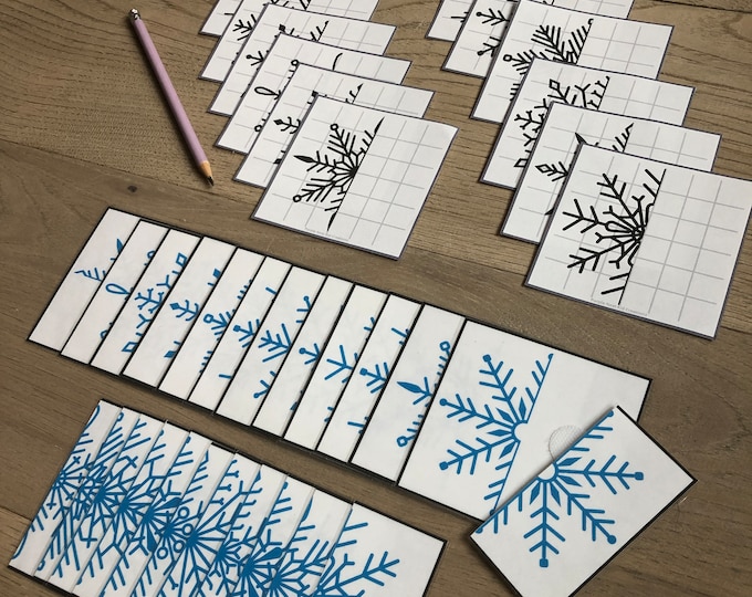 Complete the Snowflakes Activity, Drawing, Symmetry, Winter Activity ...