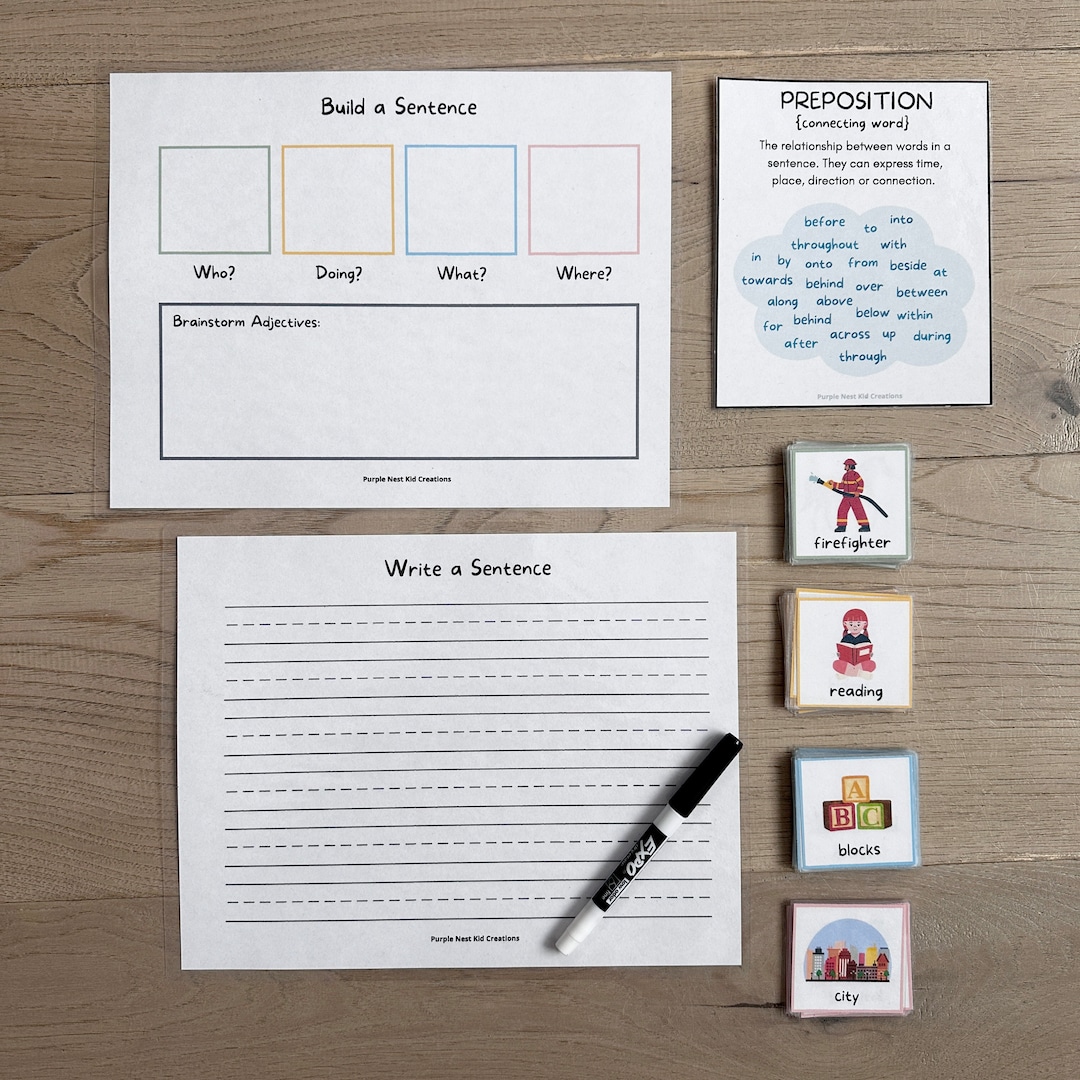 Build a Sentence Printable Activity: Nouns, Verbs, Adjectives (PDF ...