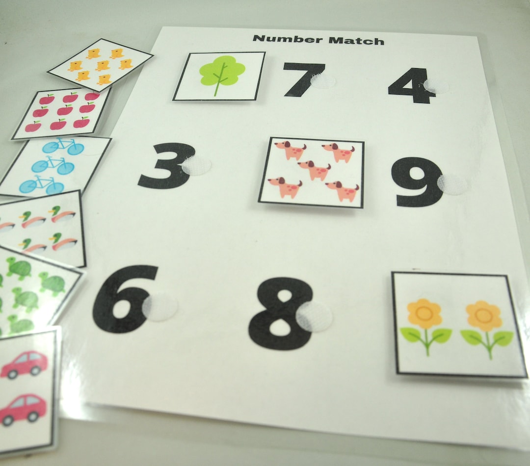Number Match Worksheet, Number Matching Game, Educational Preschool ...