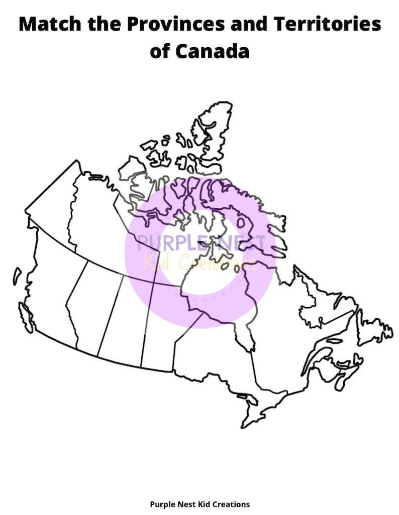 Canada Geography Bundle Provinces and Territories Matching | Etsy