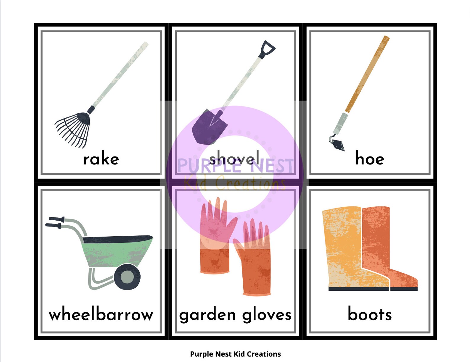 Gardening Flash Cards, Montessori, Nomenclature, Three Part Cards ...