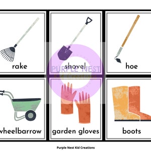 Gardening Flash Cards, Montessori, Nomenclature, Three Part Cards ...