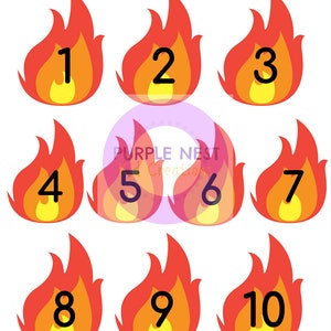 Put Out the Fire Number Recognition Worksheet, Number Matching Game ...