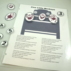 Five Little Monkeys Worksheet, Five Little Monkeys Game, Educational ...