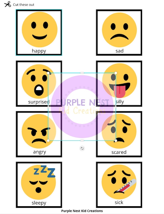 Emotions Matching Game Printable