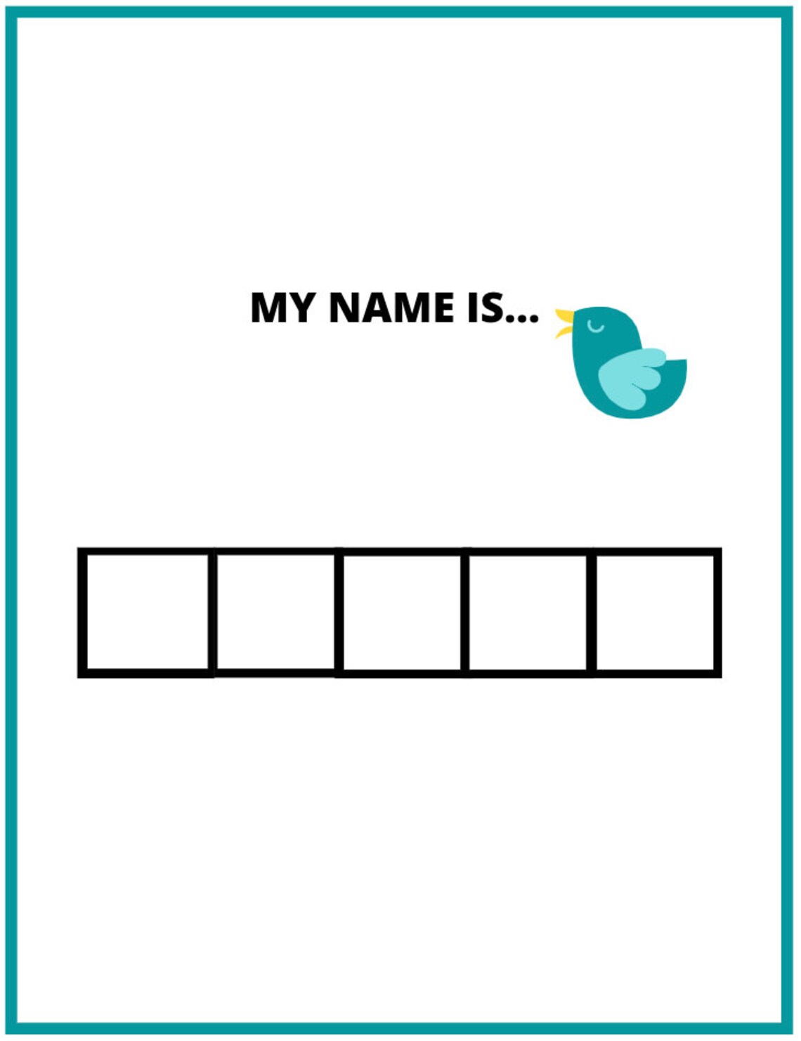 Personalized Name Worksheet for Boy Digital Education | Etsy