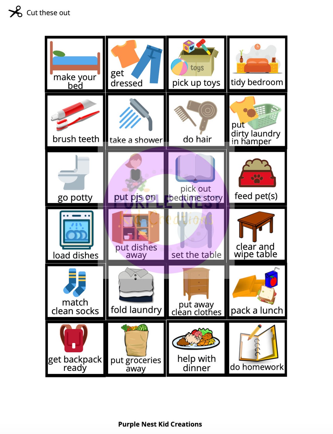 Chore Chart Printable Routine Chart Kids Routine Chores for - Etsy Canada