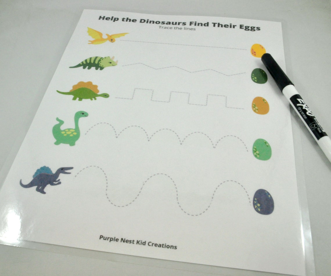 Trace/write Lines Worksheet Prewriting Practice Learn to - Etsy