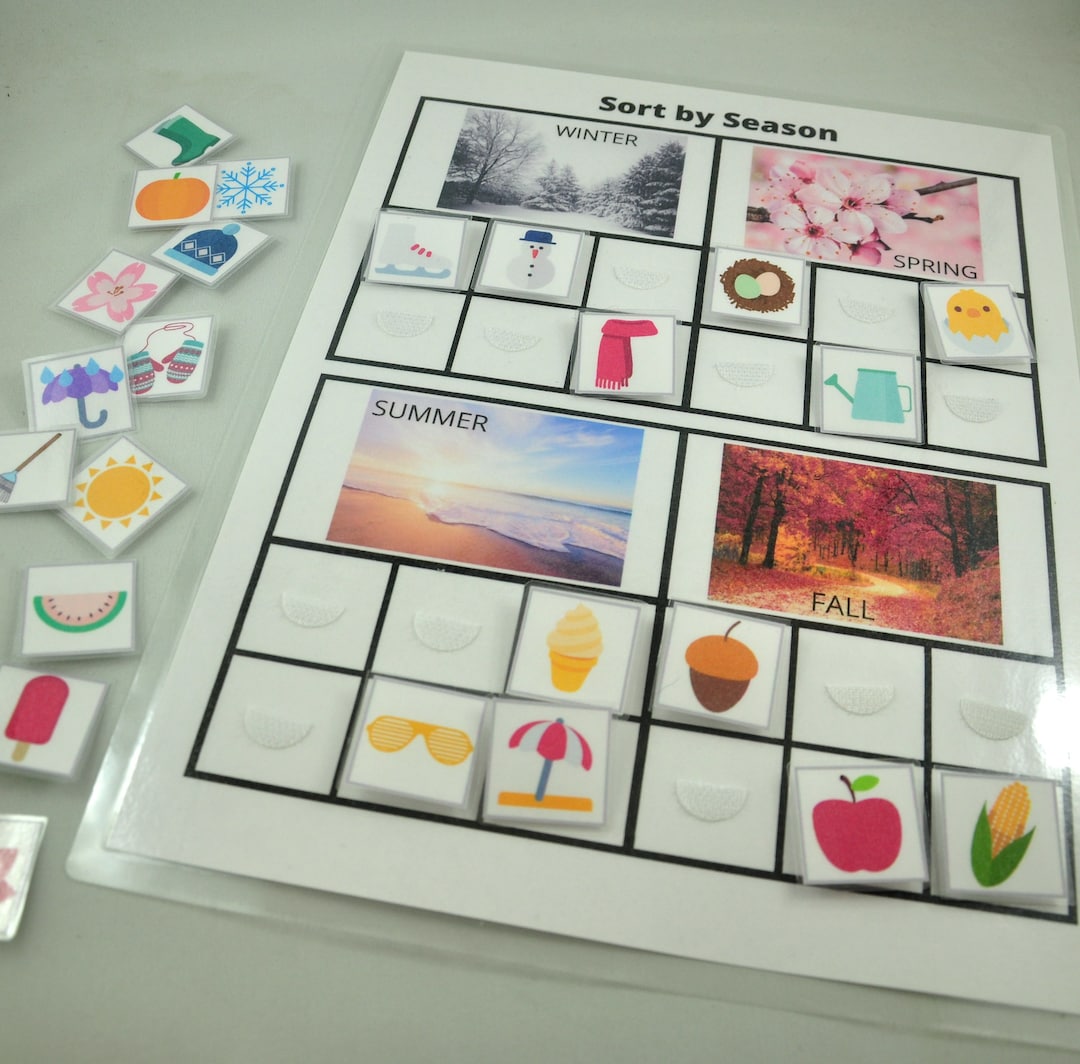 Sort by Season Worksheet, Season Sorting Game, Educational Preschool ...