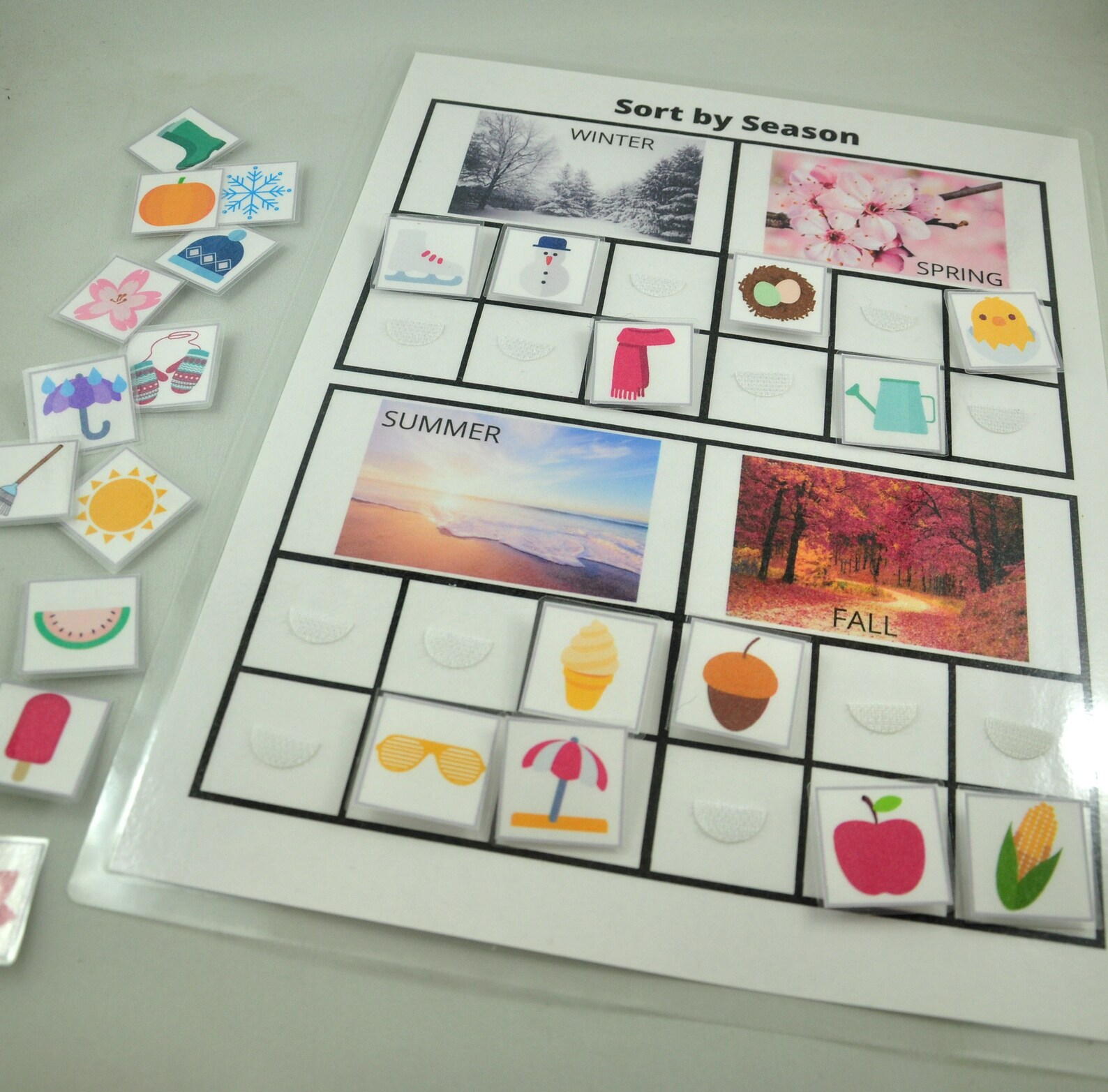 Sort by Season Worksheet, Season Sorting Game, Educational Preschool ...