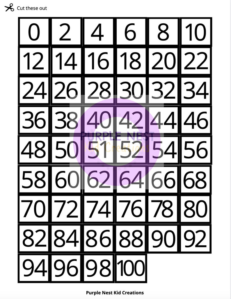 Count to 100 Worksheets Numbers Counting Educational - Etsy