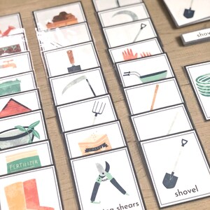 Gardening Flash Cards, Montessori, Nomenclature, Three Part Cards ...