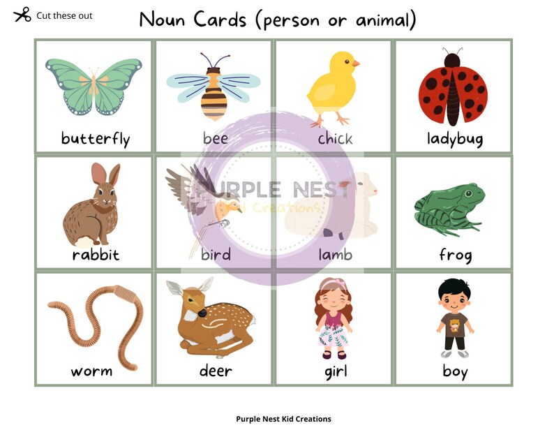 Build a Sentence Printable Activity: Nouns, Verbs, Adjectives (PDF ...