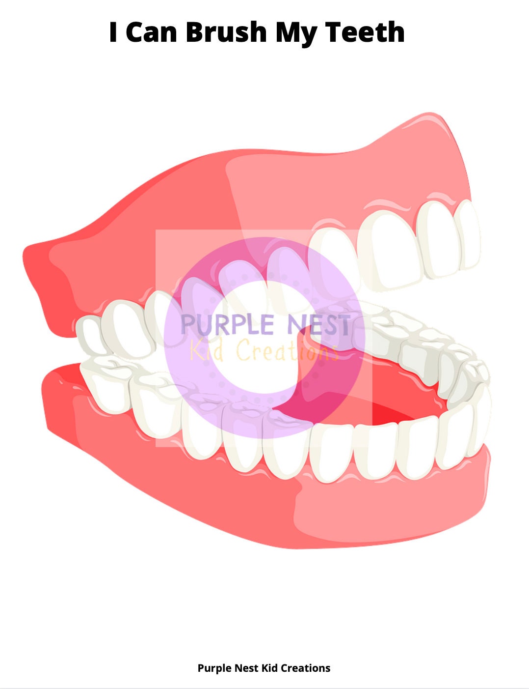 I Can Brush My Teeth Printable Mat Brushing Teeth Community | Etsy