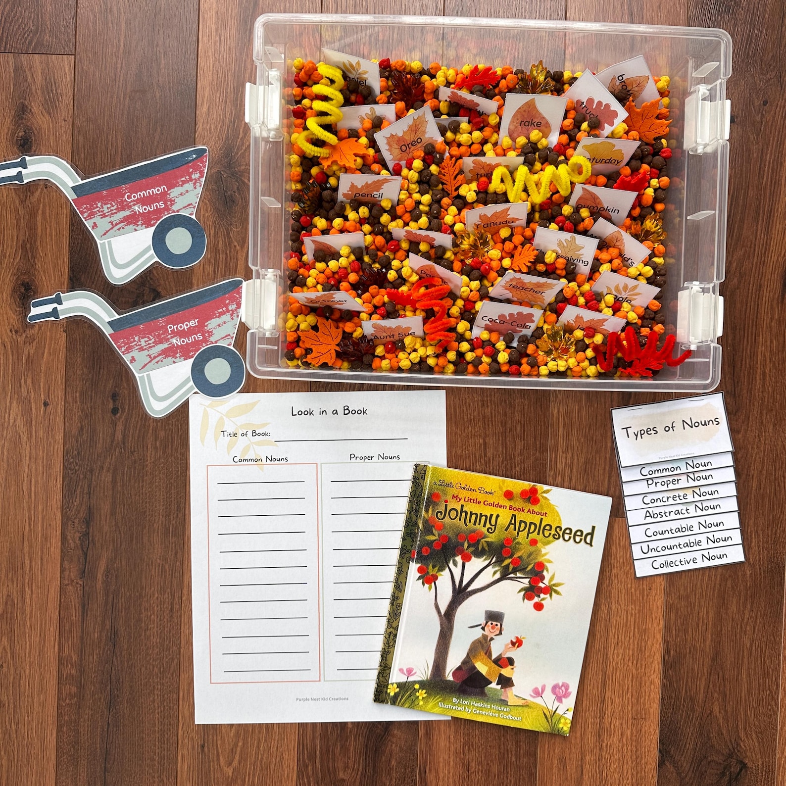 Fall Noun Sorting Activity: Grammar Printable (digital Download) - Etsy