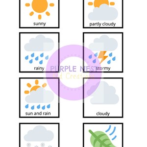 Weather Match Worksheet, Weather Matching Game, Educational Preschool ...