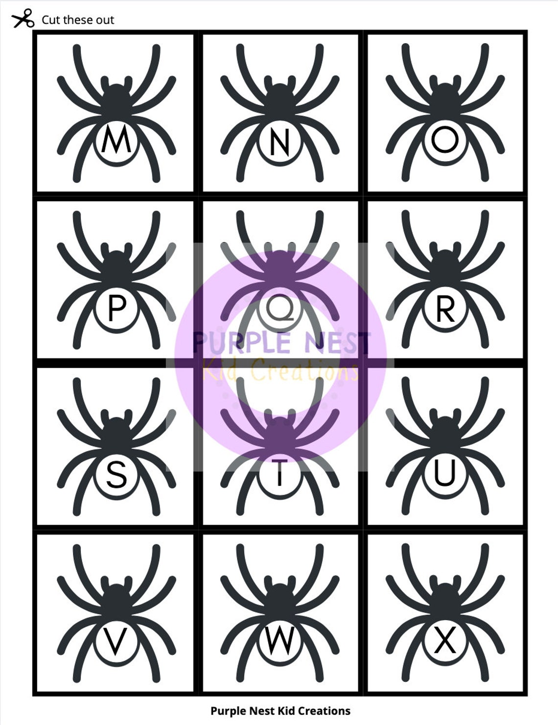 Spider Web Alphabet Find and Cover Activity Letters A to Z - Etsy Canada