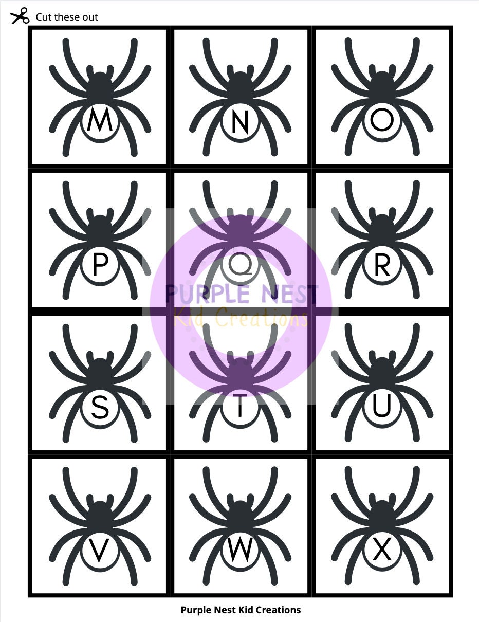 Spider Web Alphabet Find and Cover Activity Letters A to Z - Etsy Canada