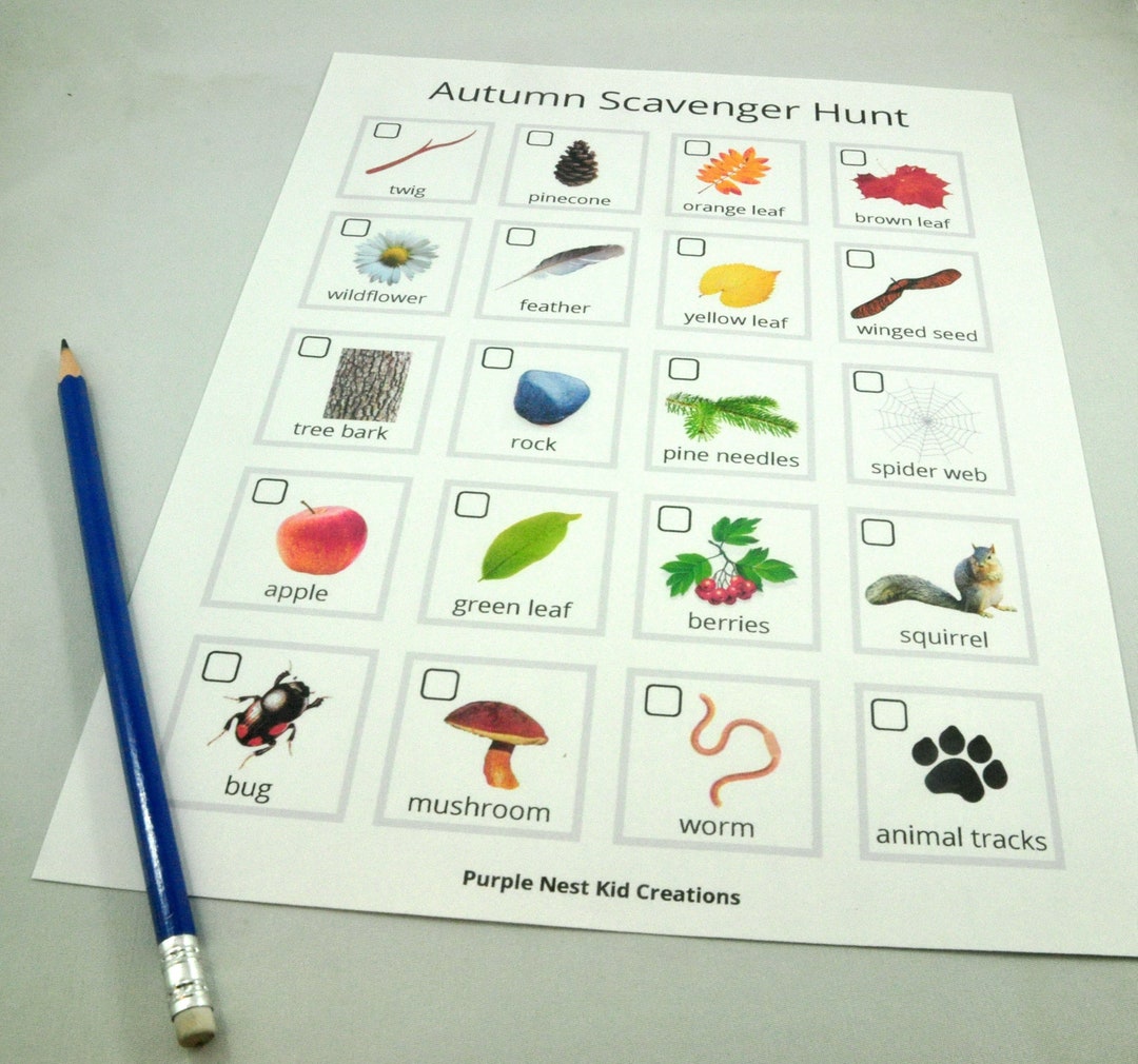 Autumn Scavenger Hunt Printable: Kids Outdoor Activity (digital ...
