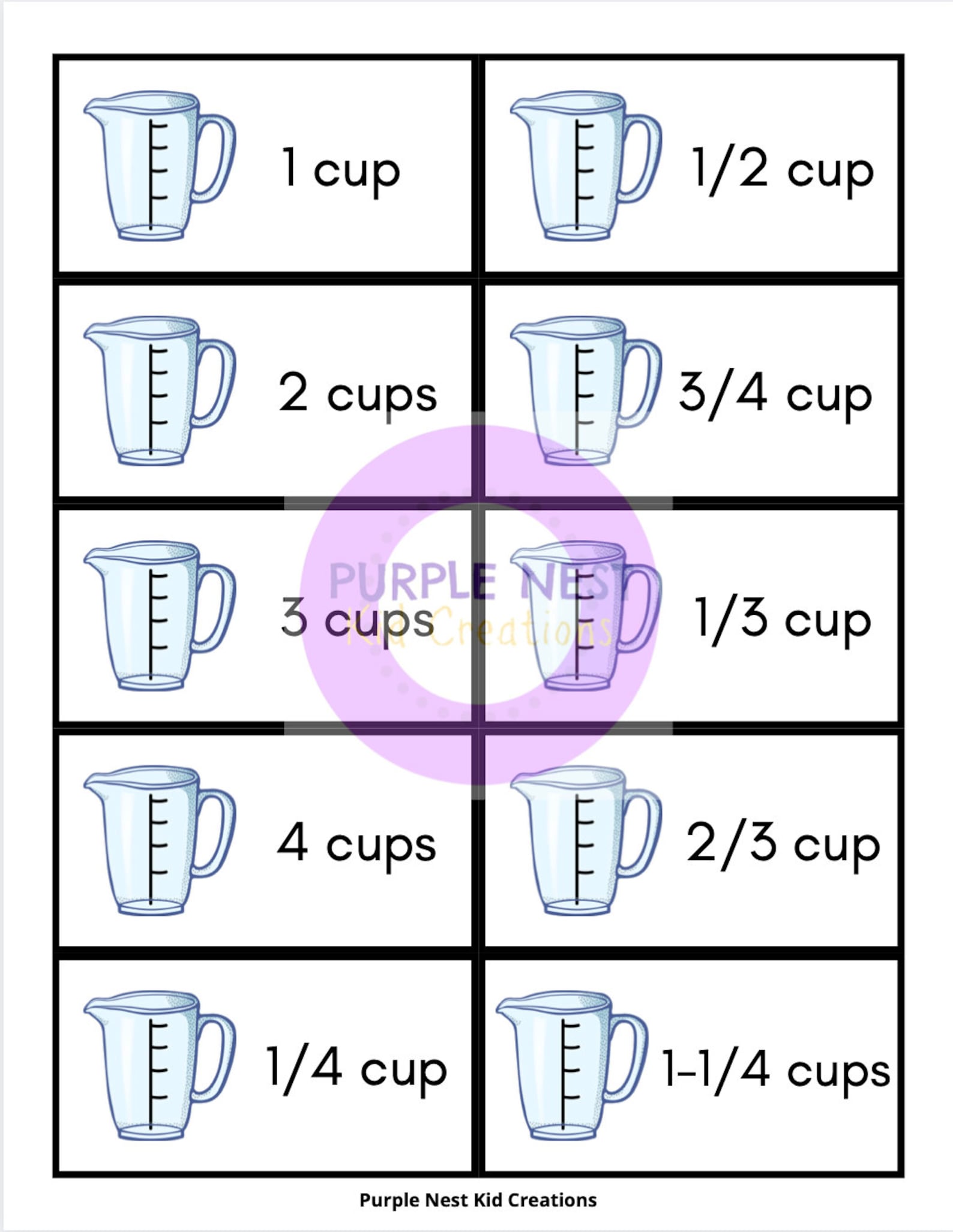 Kitchen Measurement Flash Cards: Baking & Cooking (printable PDF) - Etsy