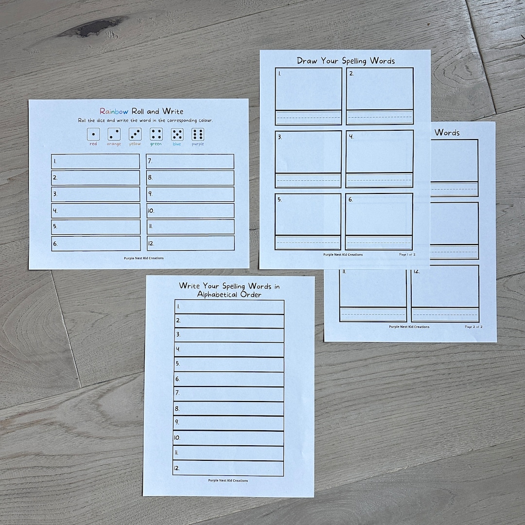 Spelling Activities Worksheets: Language Practice (digital Download) - Etsy