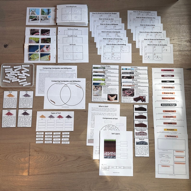 Soil & Burrowing Animals Unit Study: Educational Printables (PDF) - Etsy