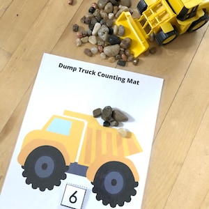 Dump Truck Counting Mat, Playdough Mat, Construction Activity, Trucks ...