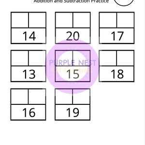 Part-part-whole Math Worksheet, Digital Download, Numbers, Addition ...
