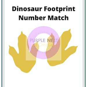 Dinosaur Footprints Number Match, Number Recognition Worksheet, Number ...