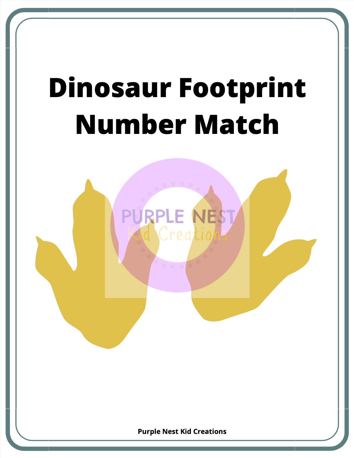 Dinosaur Footprints Number Match Number Recognition | Etsy