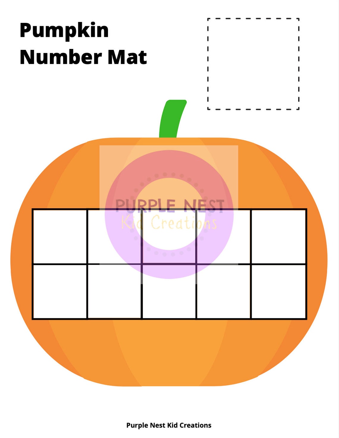 Pumpkin Printable Number Mat Playdough Mat Pumpkin Seeds - Etsy