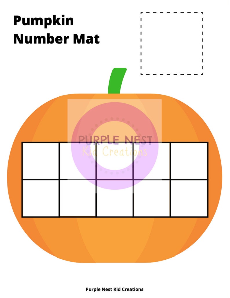 Pumpkin Printable Number Mat Playdough Mat Pumpkin Seeds - Etsy