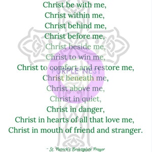 St. Patrick's Breastplate Prayer Scripture Cards Printable, Digital ...