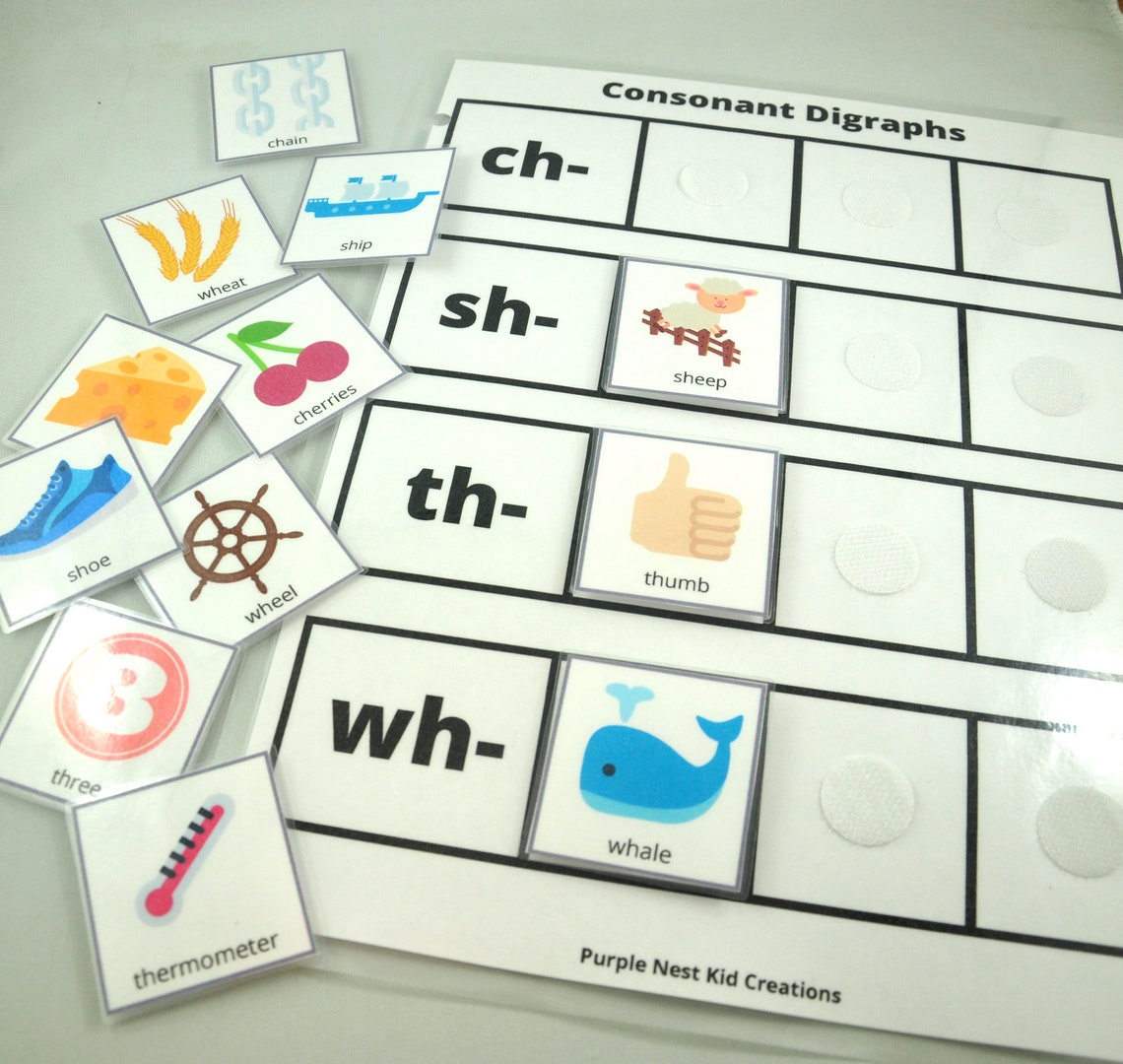 Consonant Digraphs Matching Worksheet, Phonics, Consonants, Educational ...