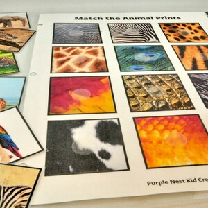 Match the Animal Prints Worksheet, Animal Matching Game, Educational ...