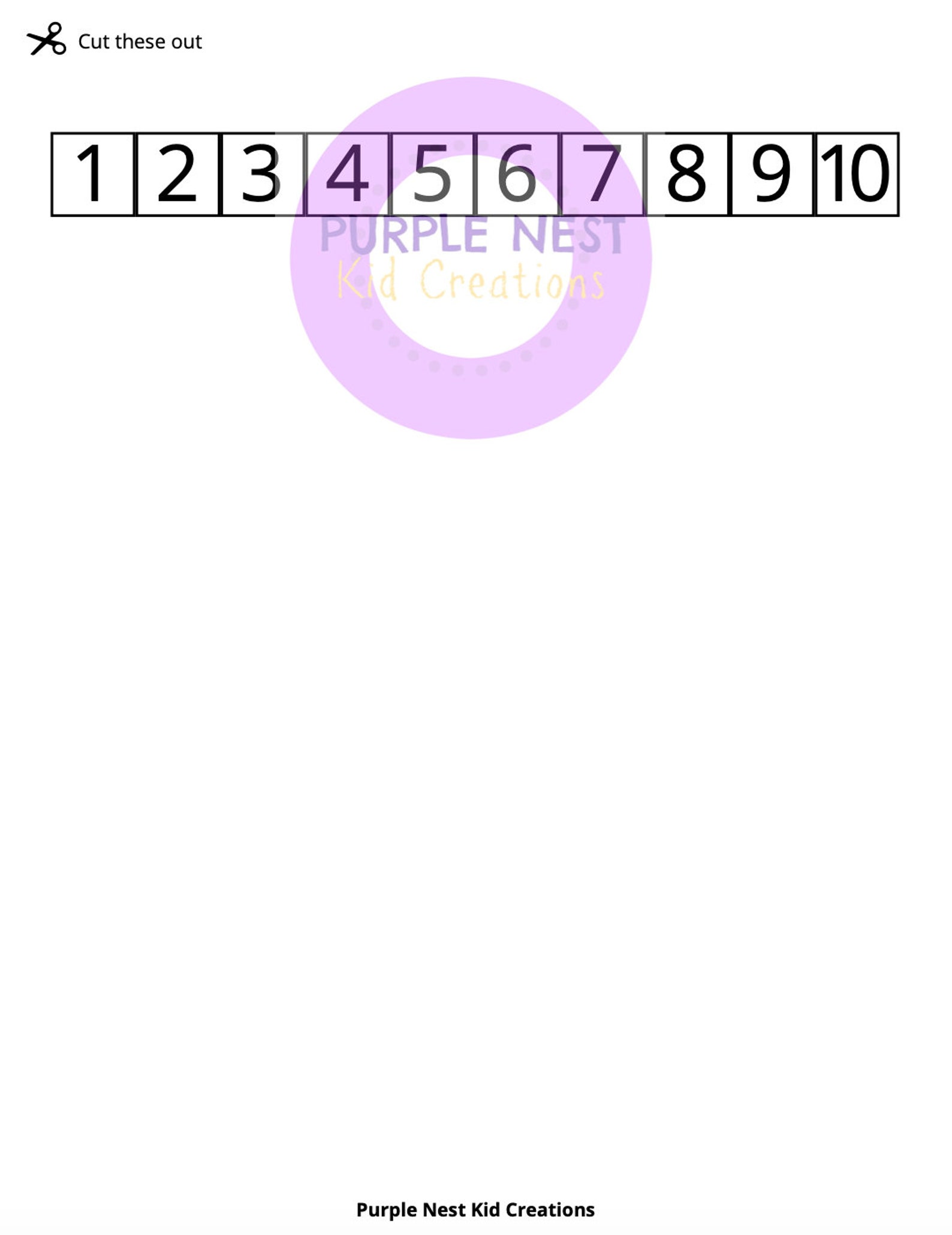 Autumn Counting Worksheet Fall Counting Game Numbers | Etsy