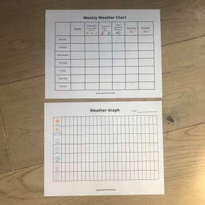 Weather Charts: Monthly & Weekly Graphing Worksheets (digital Download ...