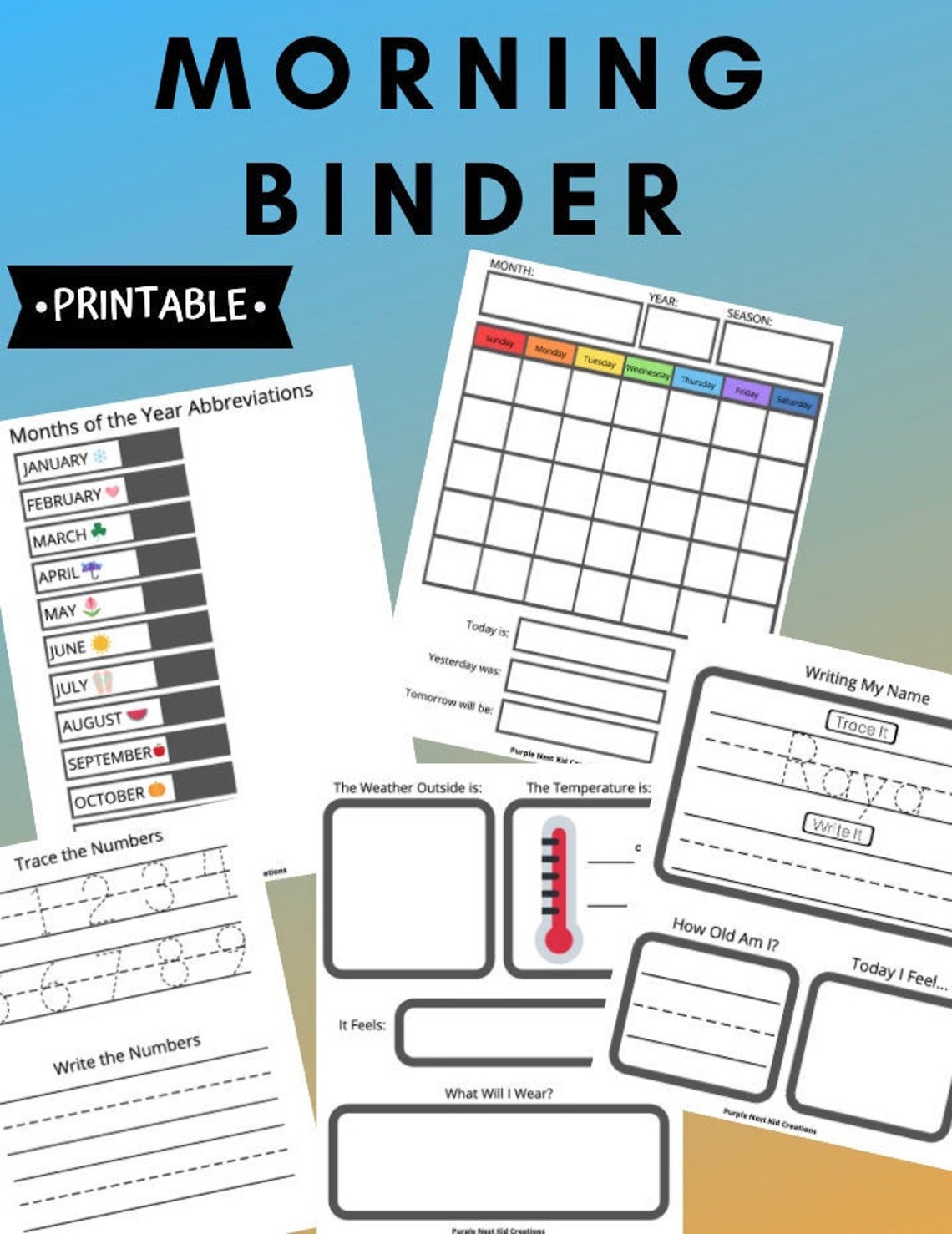 Morning Binder Digital Download Busy Book Printable | Etsy Canada
