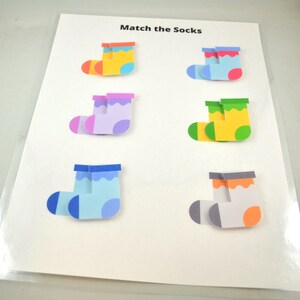 Match the Socks Worksheet, Sock Matching Game, Educational Preschool ...
