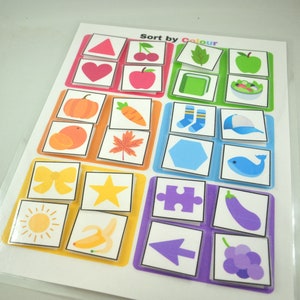 Sort by Colour Worksheets, Colour Sorting Game, Educational Preschool ...