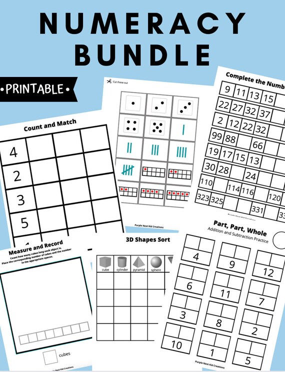 Numeracy Bundle Digital Download Numbers Math Counting - Etsy Canada
