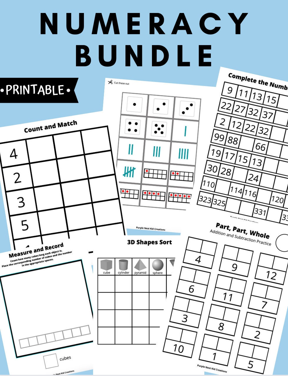 Numeracy Bundle Digital Download Numbers Math Counting | Etsy