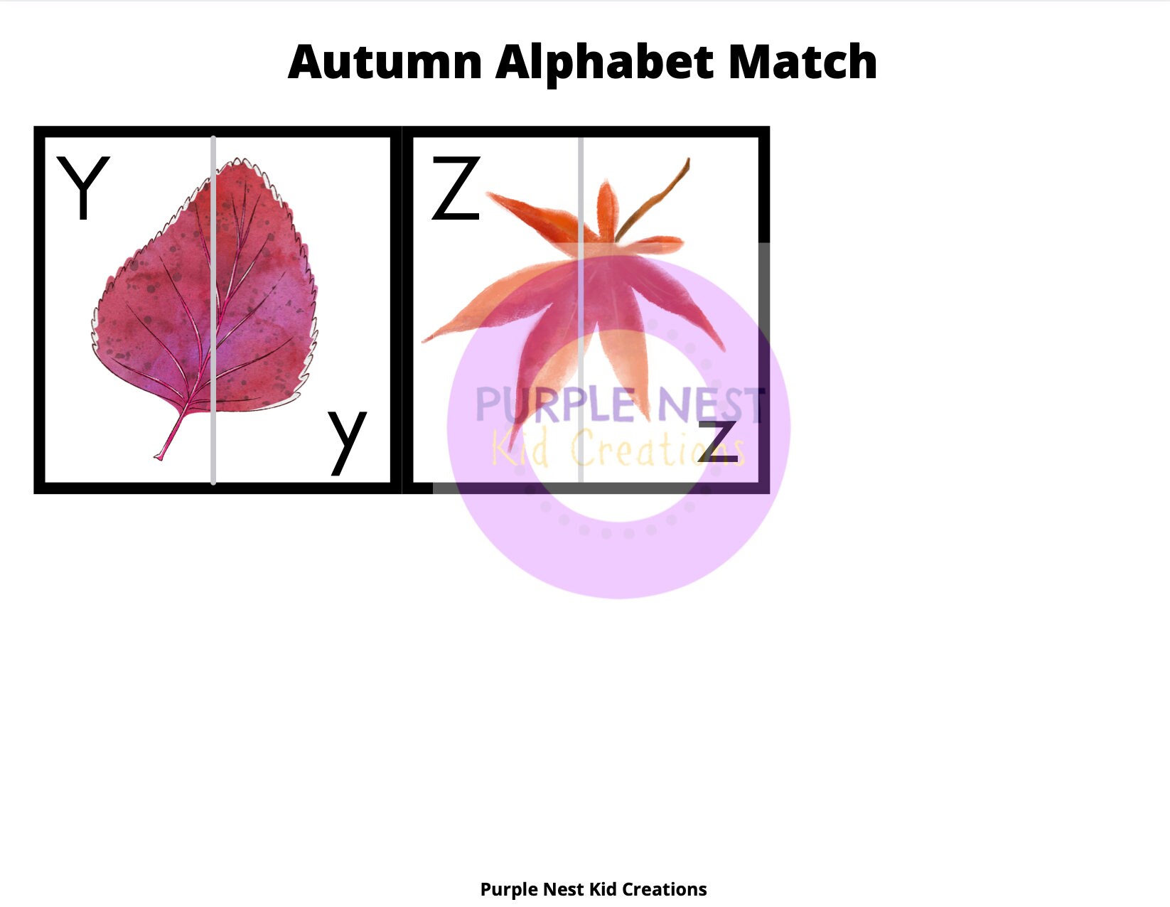 Autumn Alphabet Puzzle Fall Matching Game Puzzle Alphabet - Etsy