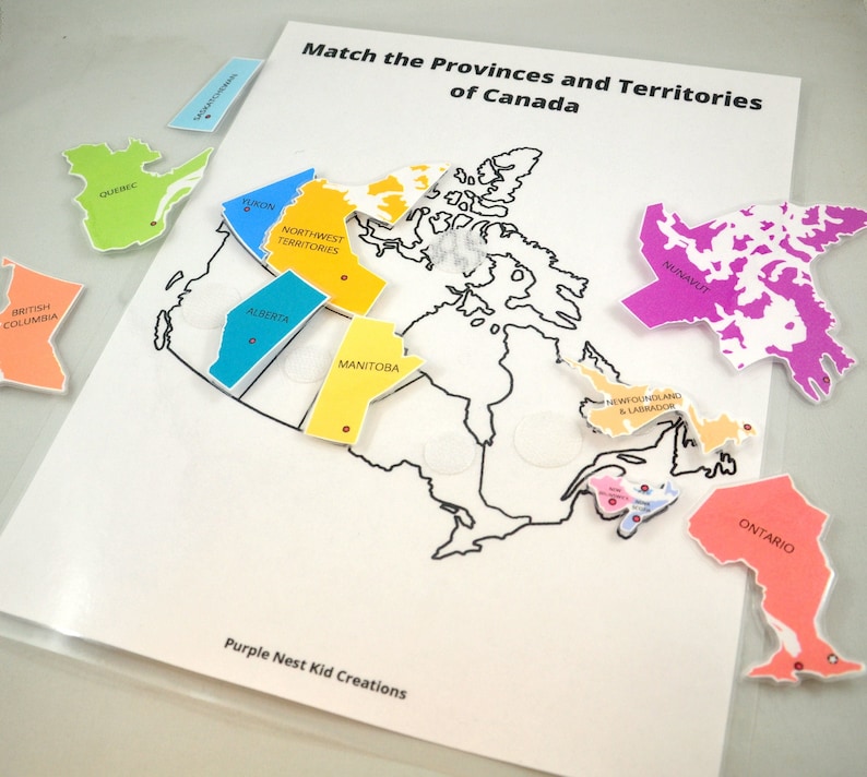 Canada Geography Bundle Provinces and Territories Matching - Etsy