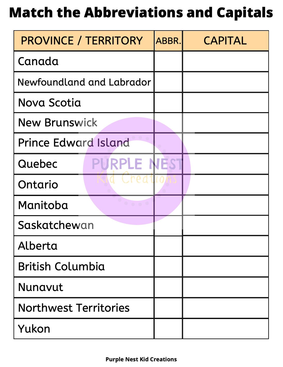 Canada Geography Matching Activity: Provinces, Flags, Birds (digital ...